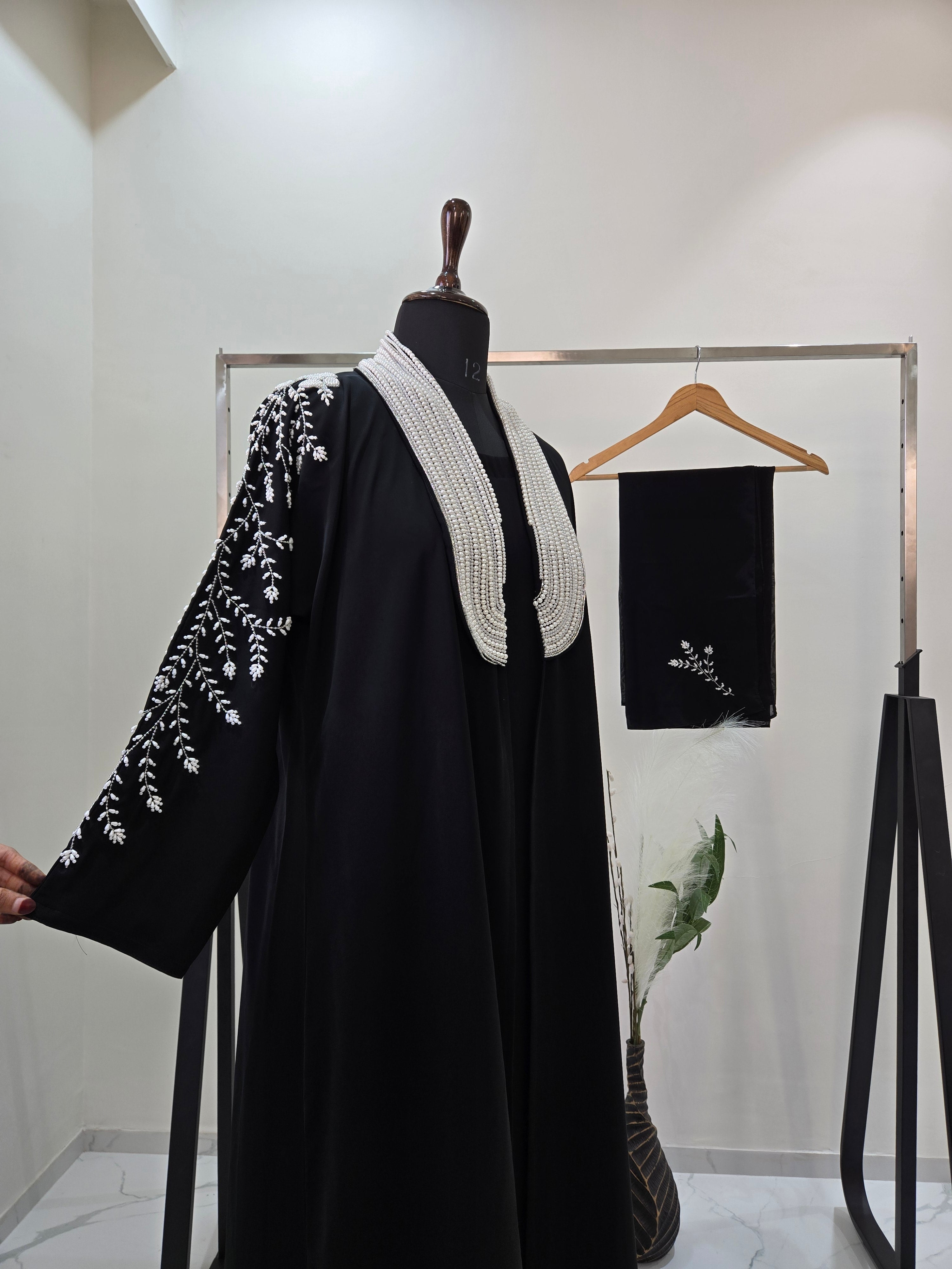 luxury Pearl Two Piece Abaya – The Abaya Store